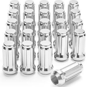 M14x1.5 Spline Lug Nuts with Cone Seat, Chrome Plated Wheel Lug Nuts Compatible with Chevrolet Silverado Suburban 1500 Ford Expedition F-150 Ram 1500& More, Set of 24