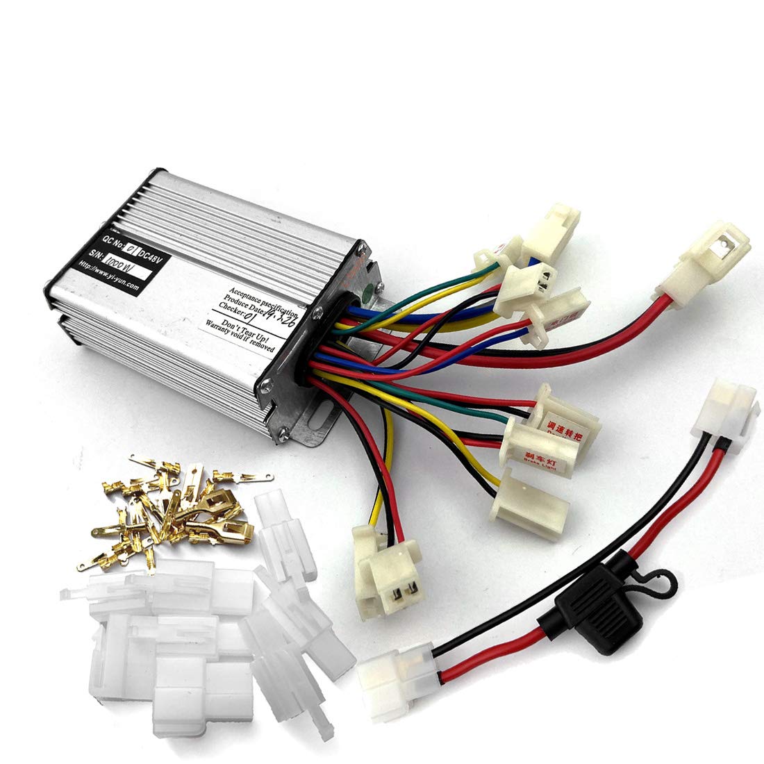 L-faster 36V 48V 1000W Controller for Brushed DC Motor Scooter Controller with 30A Fusible Circuit Breaker (36V)