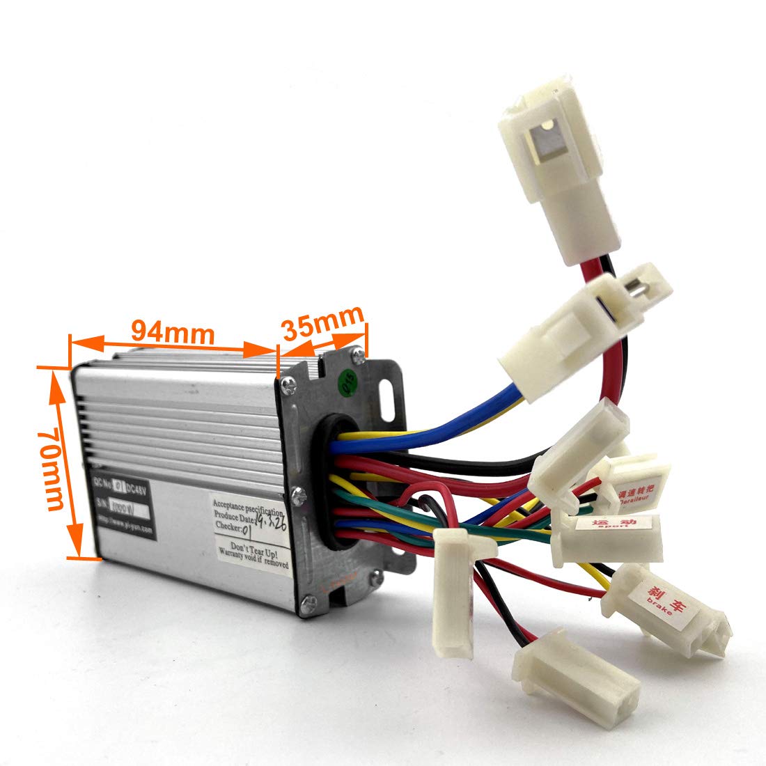 L-faster 36V 48V 1000W Controller for Brushed DC Motor Scooter Controller with 30A Fusible Circuit Breaker (36V)