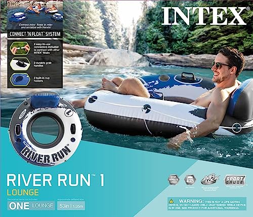 Intex River Run 53” Red Inflatable Tube (2 Pack) & Blue Inflatable Tube (2 Pack)