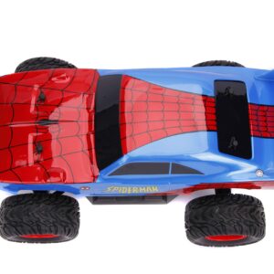 Jada Toys Marvel Spider-Man Dodge Charger Daytona 4x4 Elite R/C with Turbo Boost USB Charging and Batteries Included (30761), Blue, Red