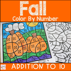 fall color by number addition to 10