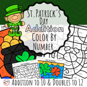 st. patrick's day color by number addition to 10