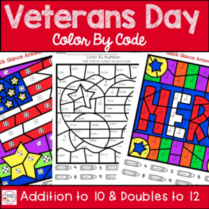 veterans day color by number addition to 10