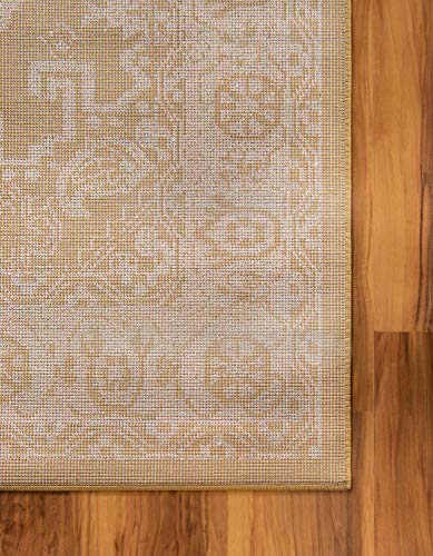 Unique Loom Utopia Collection Area Rug - Larissa (9'x 12' 2" Rectangle, Gold/ Ivory)