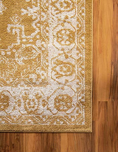 Unique Loom Utopia Collection Area Rug - Larissa (9'x 12' 2" Rectangle, Gold/ Ivory)