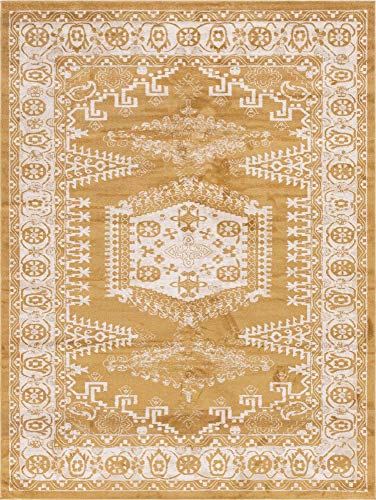 Unique Loom Utopia Collection Area Rug - Larissa (9'x 12' 2" Rectangle, Gold/ Ivory)