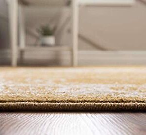 Unique Loom Utopia Collection Area Rug - Larissa (9'x 12' 2" Rectangle, Gold/ Ivory)