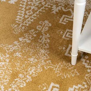 Unique Loom Utopia Collection Area Rug - Larissa (9'x 12' 2" Rectangle, Gold/ Ivory)