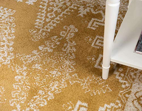 Unique Loom Utopia Collection Area Rug - Larissa (9'x 12' 2" Rectangle, Gold/ Ivory)