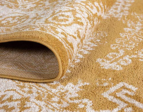 Unique Loom Utopia Collection Area Rug - Larissa (9'x 12' 2" Rectangle, Gold/ Ivory)