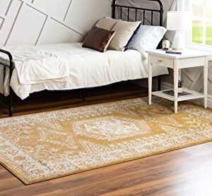 Unique Loom Utopia Collection Area Rug - Larissa (9'x 12' 2" Rectangle, Gold/ Ivory)