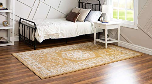 Unique Loom Utopia Collection Area Rug - Larissa (9'x 12' 2" Rectangle, Gold/ Ivory)