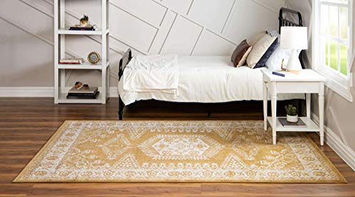 Unique Loom Utopia Collection Area Rug - Larissa (9'x 12' 2" Rectangle, Gold/ Ivory)