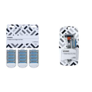 amazon basics men's shaving essentials bundle with razors, refills, and shave cream