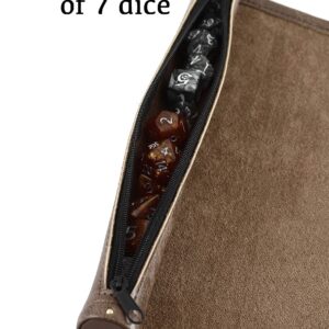 Forged Dice Co Scroll Dice Tray and Rolling Mat with Zippered Dice Holder - Storage Pouch Holds up to 14 Metal or Plastic Polyhedral Dice - Compatible with DND and Dungeons & Dragons Game Dice