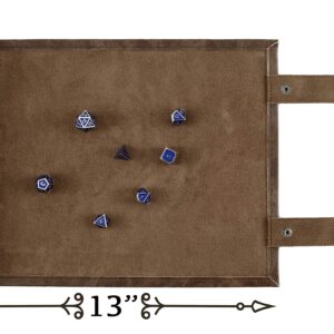 Forged Dice Co Scroll Dice Tray and Rolling Mat with Zippered Dice Holder - Storage Pouch Holds up to 14 Metal or Plastic Polyhedral Dice - Compatible with DND and Dungeons & Dragons Game Dice