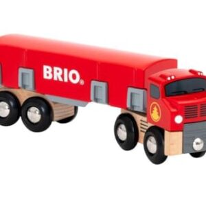 BRIO World 33657 - Lumber Truck - 6 Piece Wooden Toy Train for Kids Ages 3 and Up, Grey