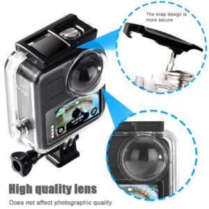 Waterproof Housing Case for GoPro Max, 45M/ 148FT Underwater Protective Diving Case Shell with Quick Release Mount Accessories for Go Pro Max Action Camere (Gopro Max housing)