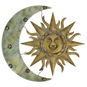 topia aztec sun and moon metal wall decor metal sun wall decor metal sun decor outdoor sun wall art (25.5" w x 23" h)