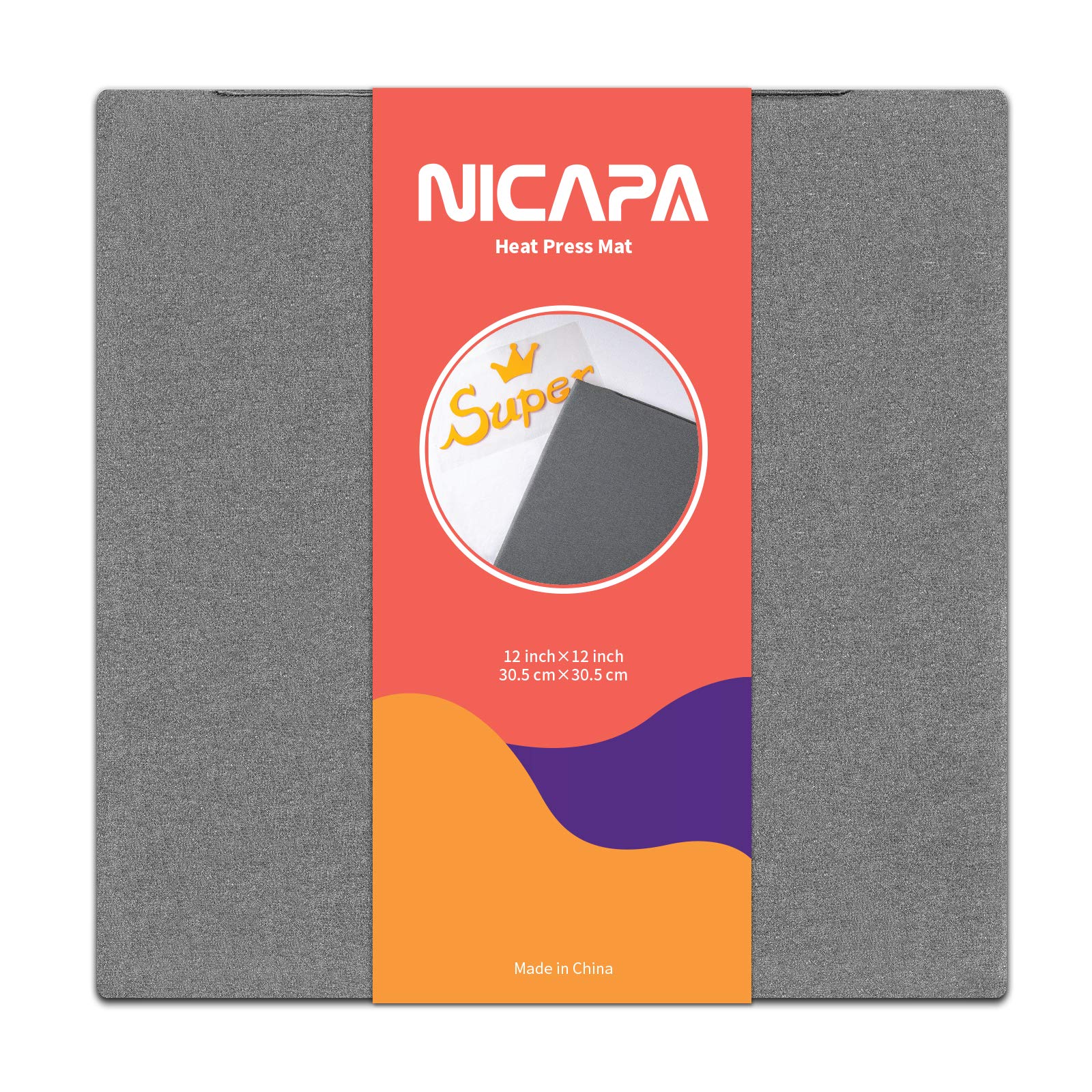 Nicapa Heat Press Mat （12x12 inch ）for Cricut Easypress/Easypress 2 Craft Heating Transfer Vinyl HTV Ironing Insulation Heating Mats