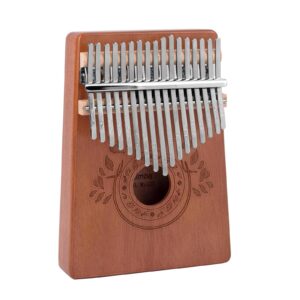 Kalimba Thumb Piano 17 Keys Instrument: Portable Mbira Finger Pianos Musical Gifts for Kids Adults Beginners - Mahogany Wood Handheld Piano with Tune Hammer, Music Book