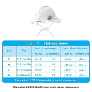 pureborn Unisex Baby Cotton Sun Hat Wide Brims with Straps Bucket Hat Cartoon Bees 3-6 Months