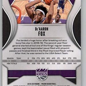 2019-20 Prizm NBA #120 De'Aaron Fox Sacramento Kings Official Panini Basketball Trading Card