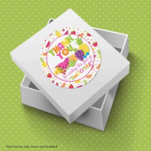 Tutti Fruitti Smoothie Fruit Themed Teacher Appreciation Thank You Sticker Labels, 40 2" Party Circle Stickers by AmandaCreation, Great for Envelope Seals & Gift Bags