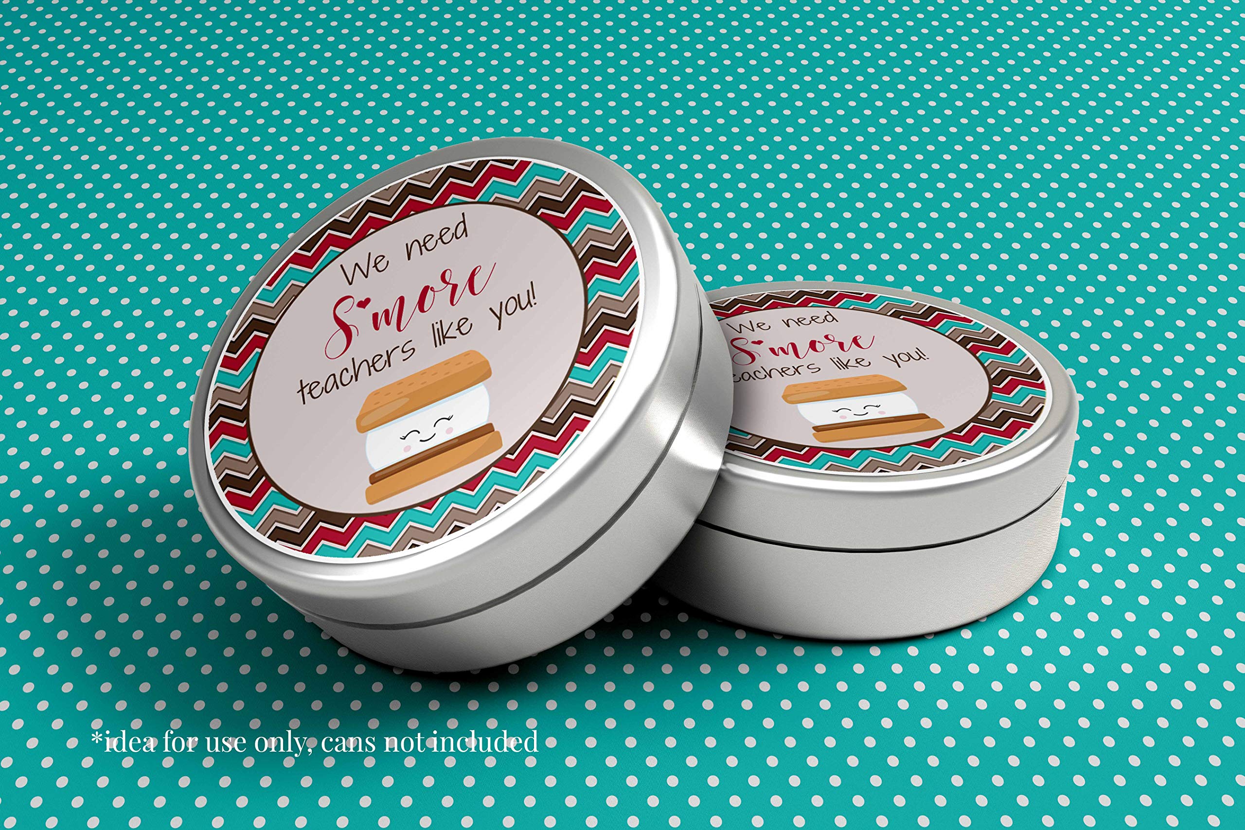 S’More Teachers Like You Teacher Appreciation Thank You Sticker Labels, 40 2" Party Circle Stickers by AmandaCreation, Great for Envelope Seals & Gift Bags