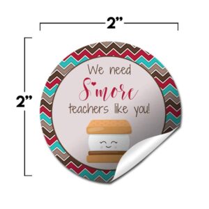 S’More Teachers Like You Teacher Appreciation Thank You Sticker Labels, 40 2" Party Circle Stickers by AmandaCreation, Great for Envelope Seals & Gift Bags