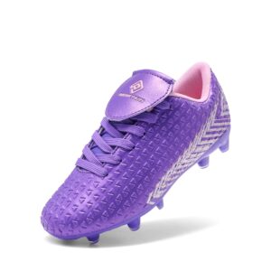 dream pairs girls mega-2k soccer cleats football shoes light purple pink size 13 little kid