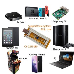 SJ@JX Arcade Game USB Encoder Zero Delay 2 Player Gamepad LED Button Joystick Controller for Nintendo Switch PC PS3 Retropie Raspberry Pi MAME