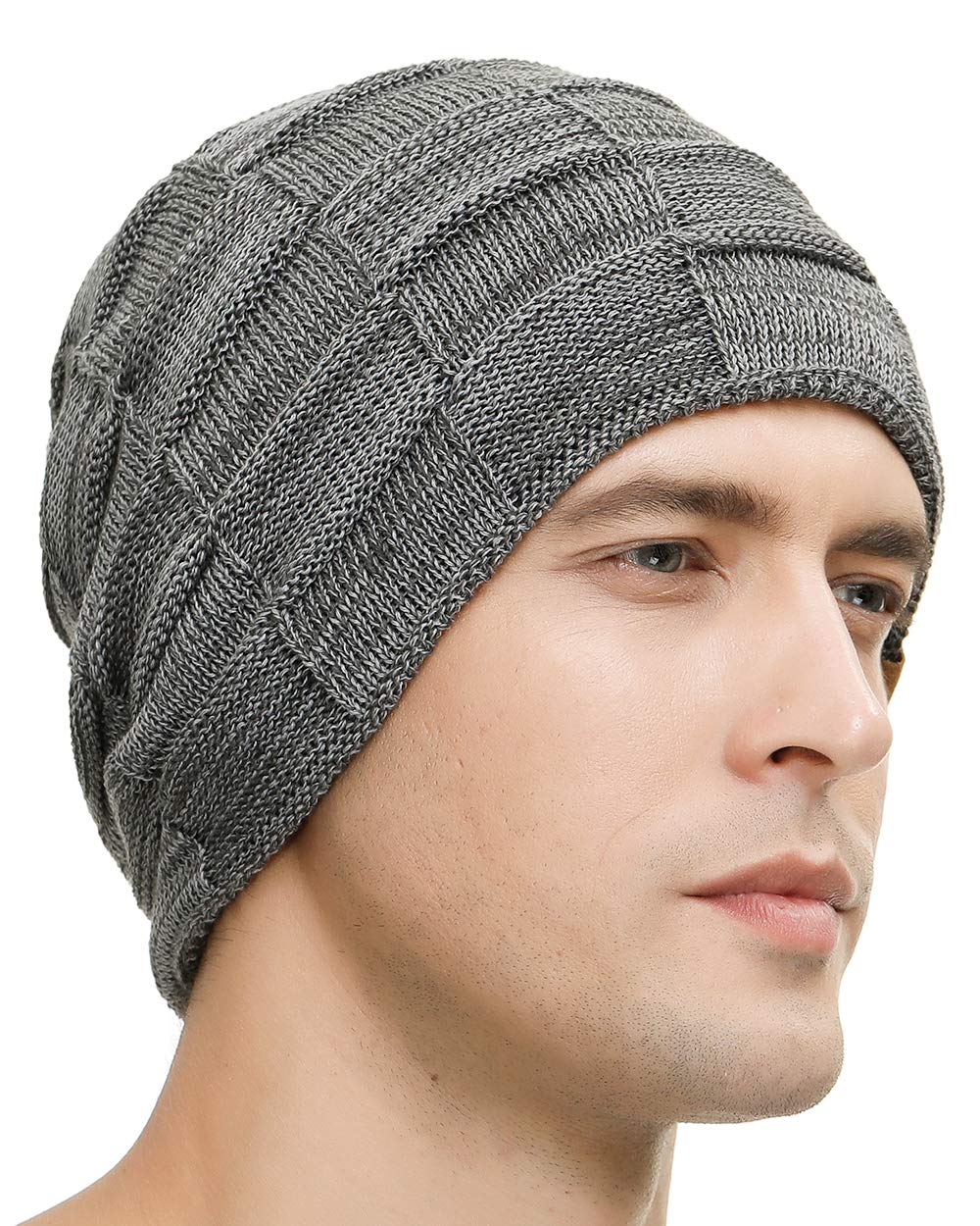 Vgogfly Slouchy Beanie for Men Winter Hats for Guys Cool Beanies Mens Lined Knit Warm Thick Skully Stocking Binie Hat