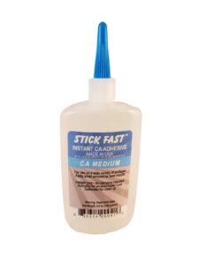 stick fast cyanoacrylate adhesives (ca) glue bottle, multipurpose, fast bonding, clear, medium, 4.5 ounces