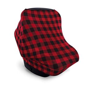 hudson baby unisex baby multi-use car seat canopy, buffalo plaid, one size