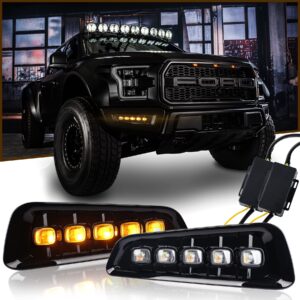 ford raptor fog lights with switchback led turn signals daytime running light compatible for ford raptor 2017 2018 2019 2020 gen 2