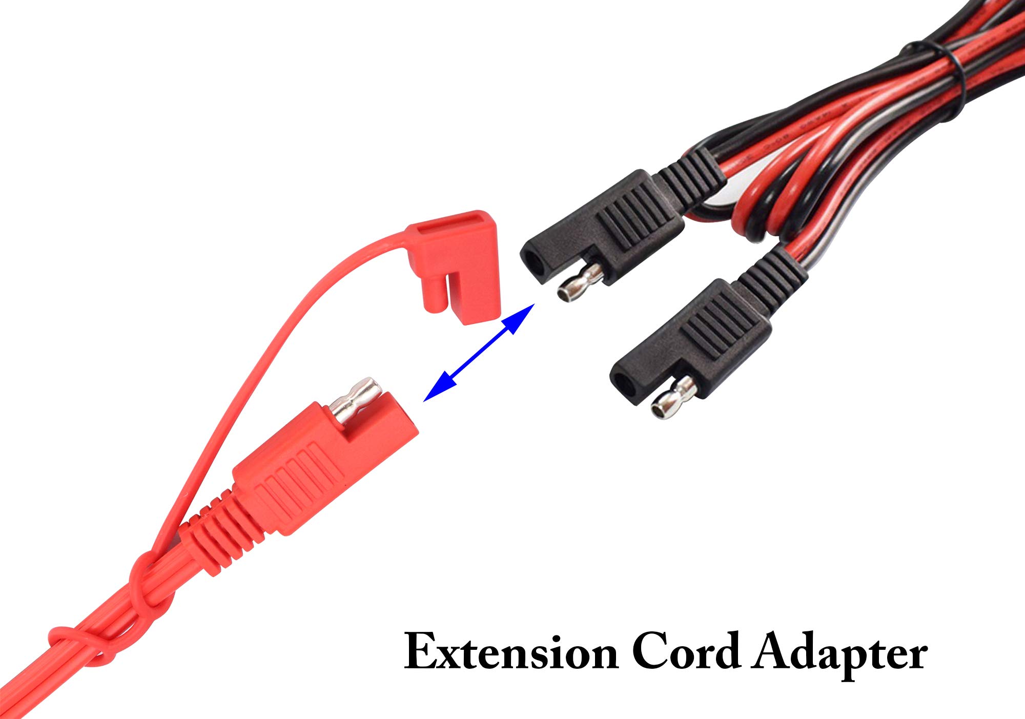 zdyCGTime SAE Power Automotive Extension Cable SAE to SAE Extension Cable 18 Gauge 2 Pin Wire Harness Heavy Duty DC Cord Quick Disconnect/Connect with Waterproof Cap18 AWG 12Ft/3.7m