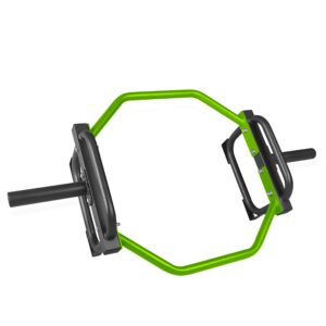 cap barbell olympic trap bar, hex bar, shrug bar, deadlift bar, green , 50 inches