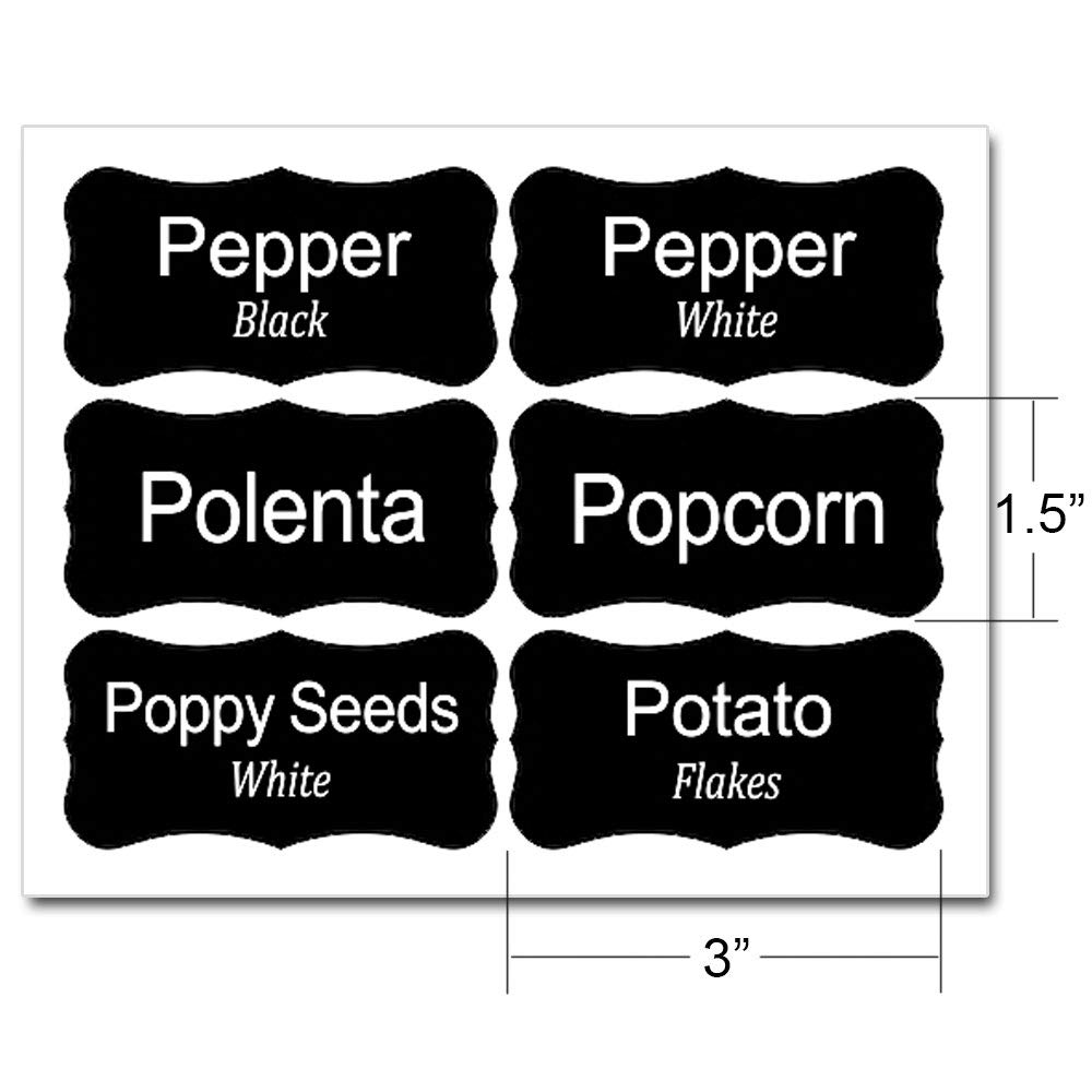 SWOMMOLY 264 Pantry Labels Set, 243 preprinted and 21 Blank Labels with a Chalk Marker Pen. Water Resistant Food Pantry Label Sticker, Complete Jar Container Decals for Pantry Organization Storage