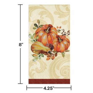 Creative Converting Autumn Wreath Dinner Napkins, 8" x 4", Multi-color