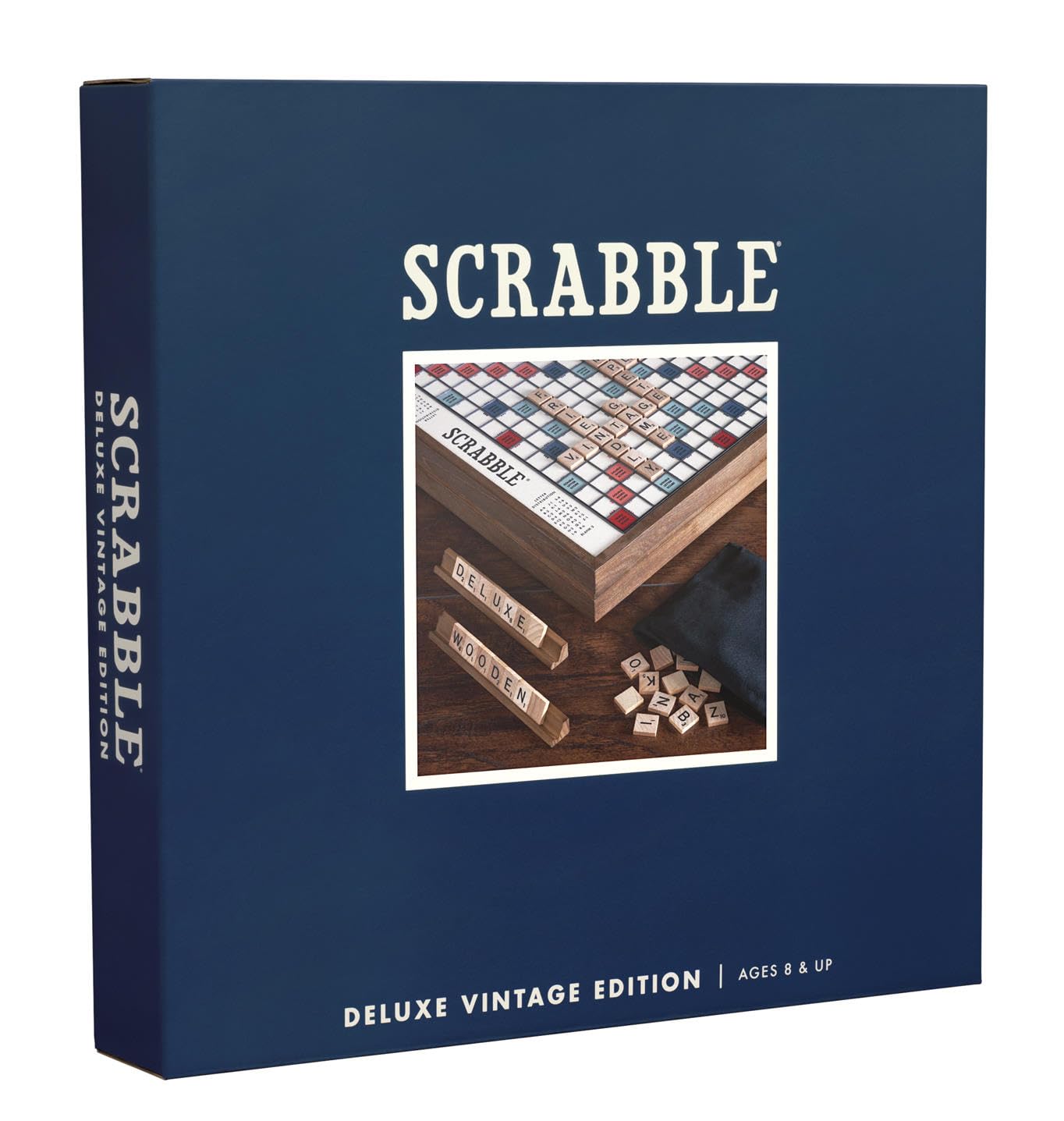 WS Game Company Scrabble Deluxe Vintage Edition with Rotating Game Board