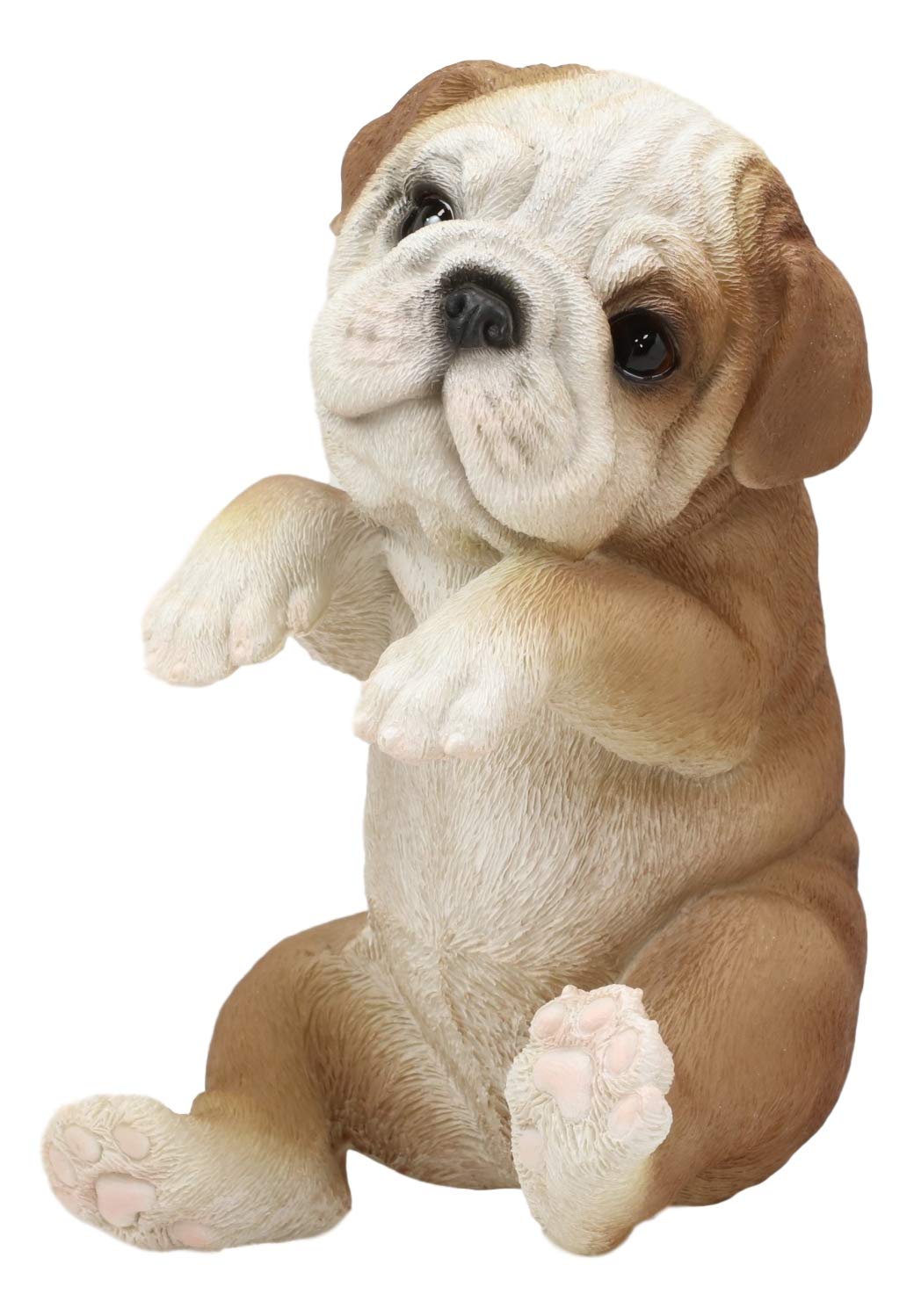 Ebros Lifelike Pot Pal Hanging Bulldog Puppy Pooch Dog Statue 7.5" Tall with Glass Eyes Hand Painted Realistic Bulldogs Pedigree Dogs Decor Figurine Animal Pet Sculpture Garden Patio Decorative