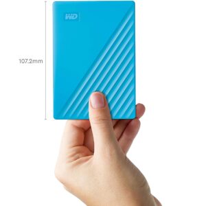 Western Digital My Passport 5 TB Portable External Hard Drive, USB 3.0, USB 2.0 Compatible, Sky Blue (WDBPKJ0050BBL-WESN)