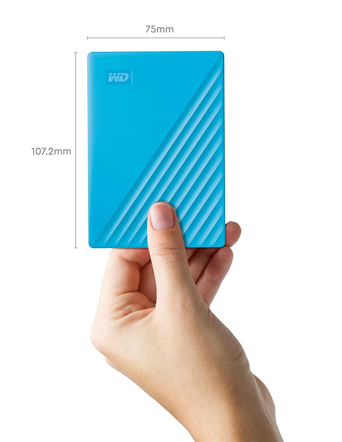 Western Digital My Passport 5 TB Portable External Hard Drive, USB 3.0, USB 2.0 Compatible, Sky Blue (WDBPKJ0050BBL-WESN)