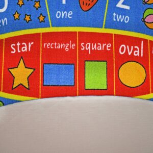 KC Cubs Playtime Collection ABC Alphabet, Numbers and Shapes Educational Learning & Game Area Oval Rug Carpet for Kids and Children Bedrooms and Playroom, Multicolor, 7' 8" x 9' 10'' (KCP010033-8x10)