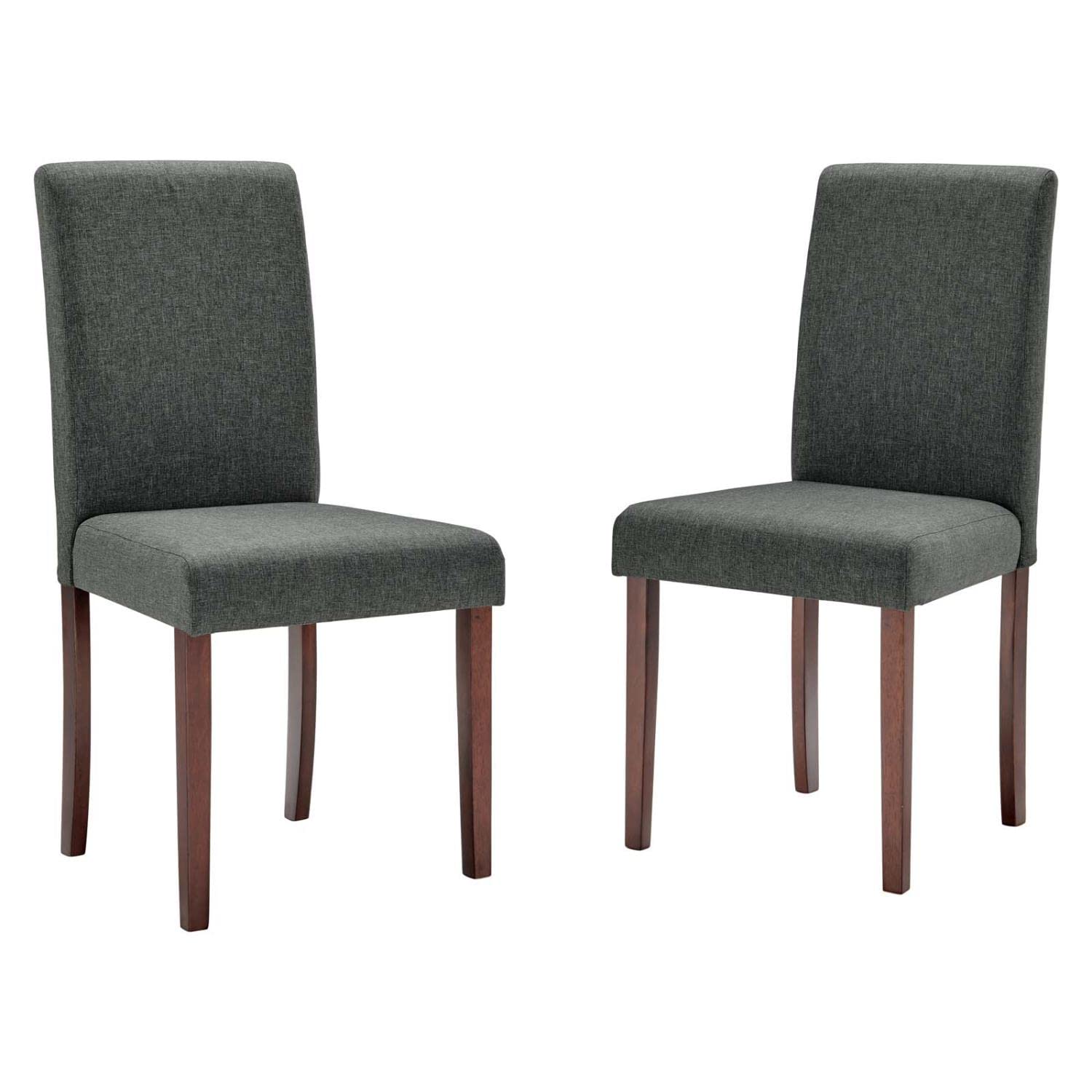 Modway Prosper Upholstered Fabric Dining Side Chair Set of 2, Gray