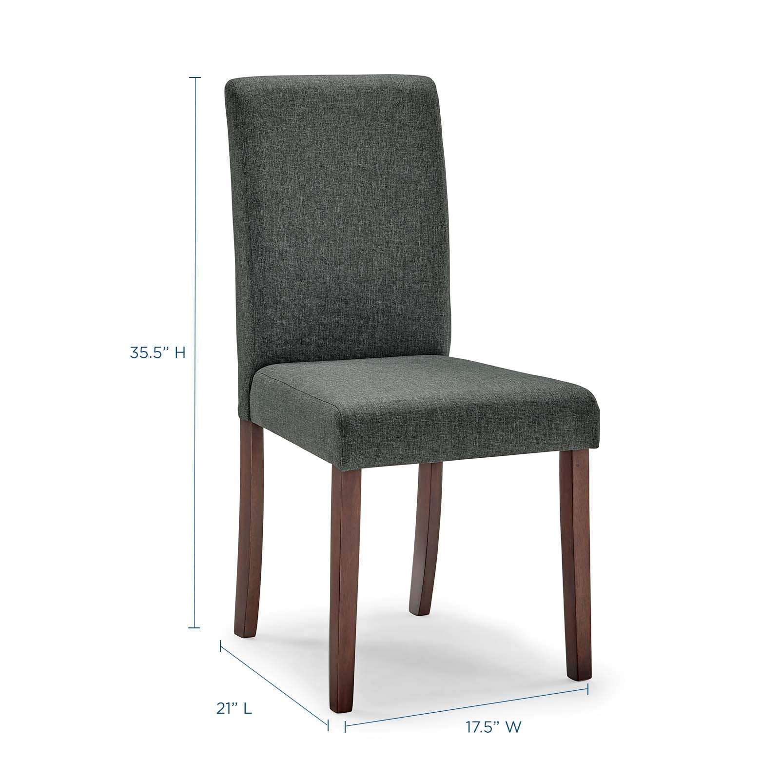 Modway Prosper Upholstered Fabric Dining Side Chair Set of 2, Gray