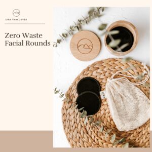 Eira's Reusable Makeup Remover Pads | With Washable Laundry Bag | Zero Waste Facial Round | Soft Reusable Face Pad | Large Bamboo Cotton Rounds for Toner | Bamboo Holder For Storage of Cleansing Wipes