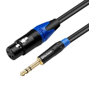 disino xlr female to 1/4 inch 6.35mm trs stereo jack cable, 3 pin female xlr to quarter inch balanced interconnect patch cord (3.3 feet)